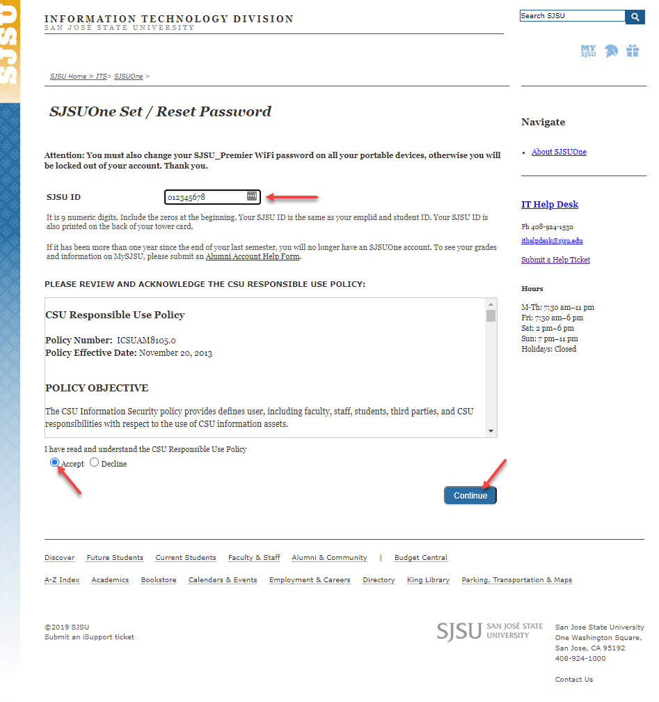 Login for the First Time | Information Technology